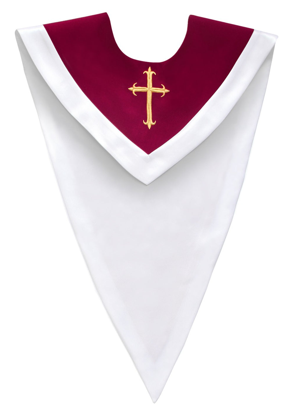 Maroon/White V-Neck Choir Stole – ChoirBuy